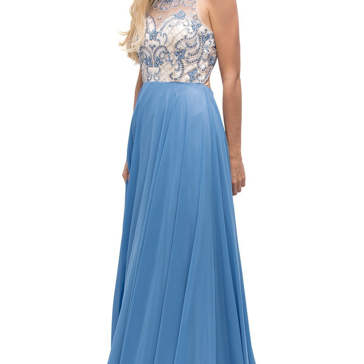 Vestido de noche en línea A con ilusión de cuentas Dancing Queen 9901 ...
